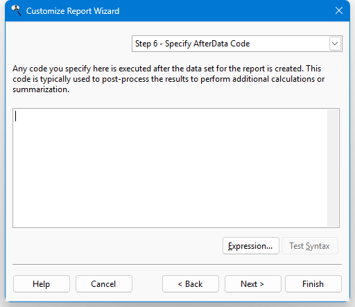 Customizing the Report Execution - Reporting4Act!
