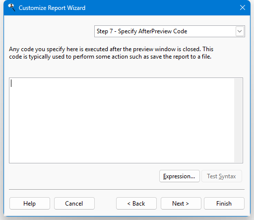 Customizing the Report Execution - Reporting4Act!