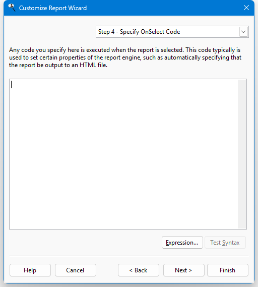 Customizing the Report Execution - Stonefield Query