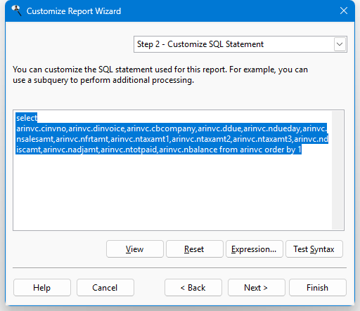 Customizing the Report Execution - Stonefield Query