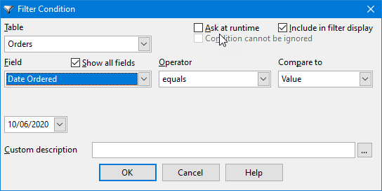 Adding a Condition - Stonefield Query