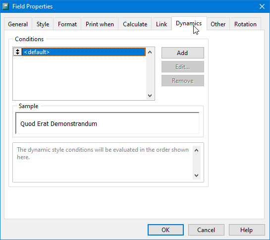 Field Object Properties - Stonefield Query