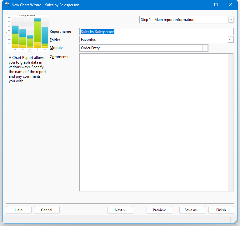 Creating a Chart Report - Stonefield Query