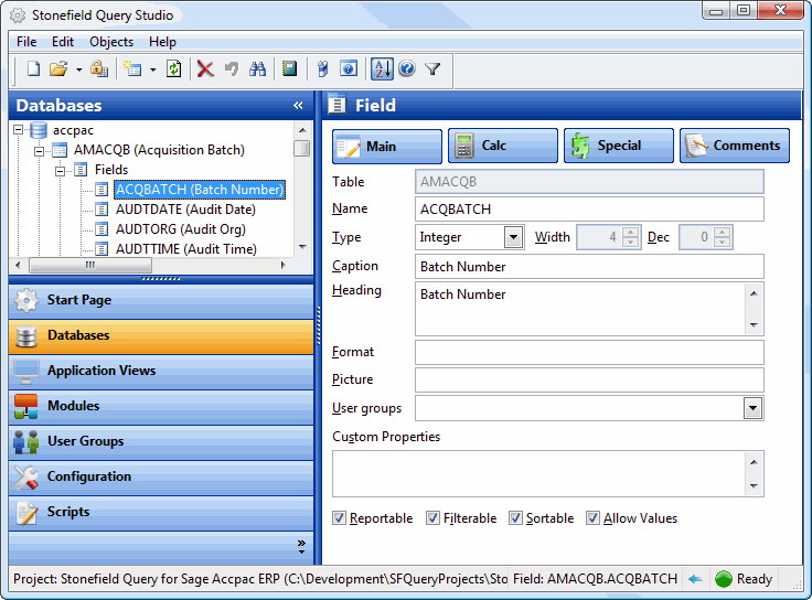 Customizing the Stonefield Query Data Dictionary - Stonefield Query
