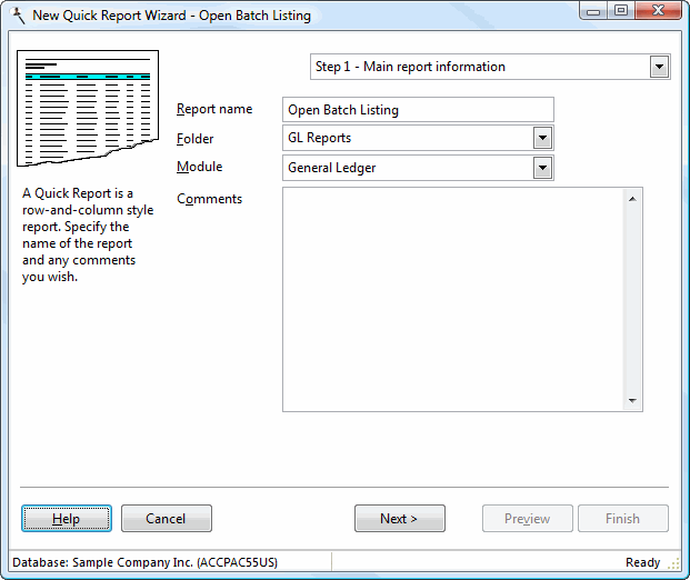 Lesson 1: Creating a Report - Stonefield Query