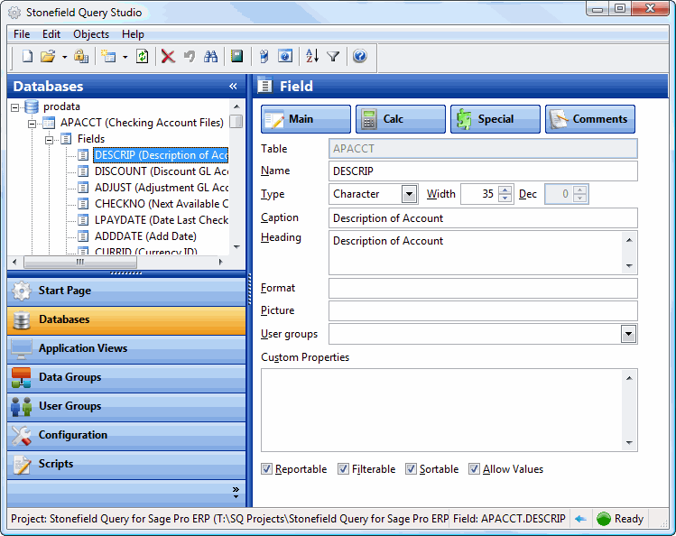 Customizing the Stonefield Query Data Dictionary - Stonefield Query