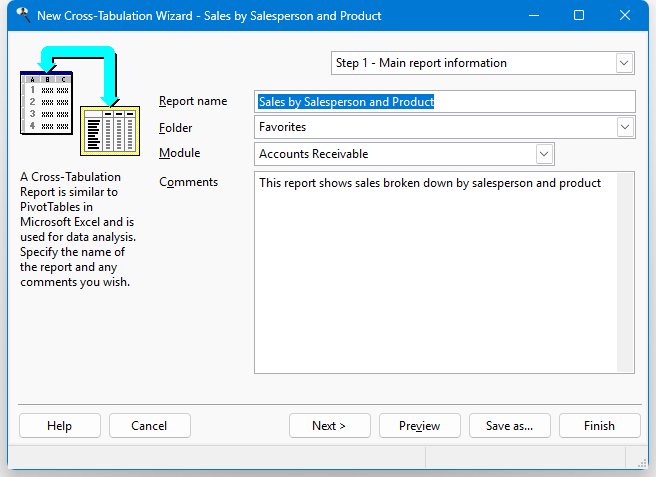 Creating a Cross-Tab Report - Stonefield Query