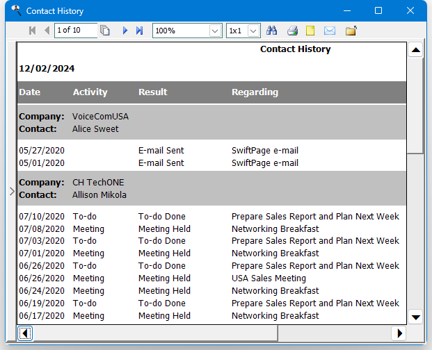 Previewing a Report - Reporting4Act!