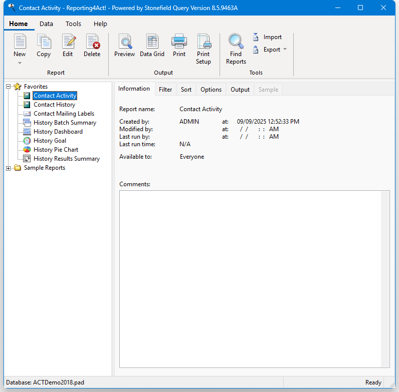 The Reports Explorer - Reporting4Act!