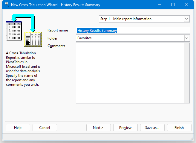 Creating a Cross-Tab Report - Reporting4Act!