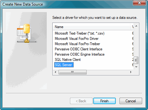 Creating an ODBC Data Source - Stonefield Query